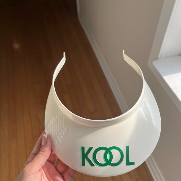 Accessories | White Vintage Visor With Green Kool Logo | Poshmark